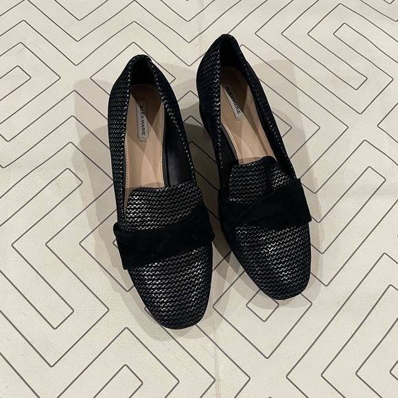 Alex Marie | Shoes | Alex Marie Black Metallic Heeled Loafers | Poshmark